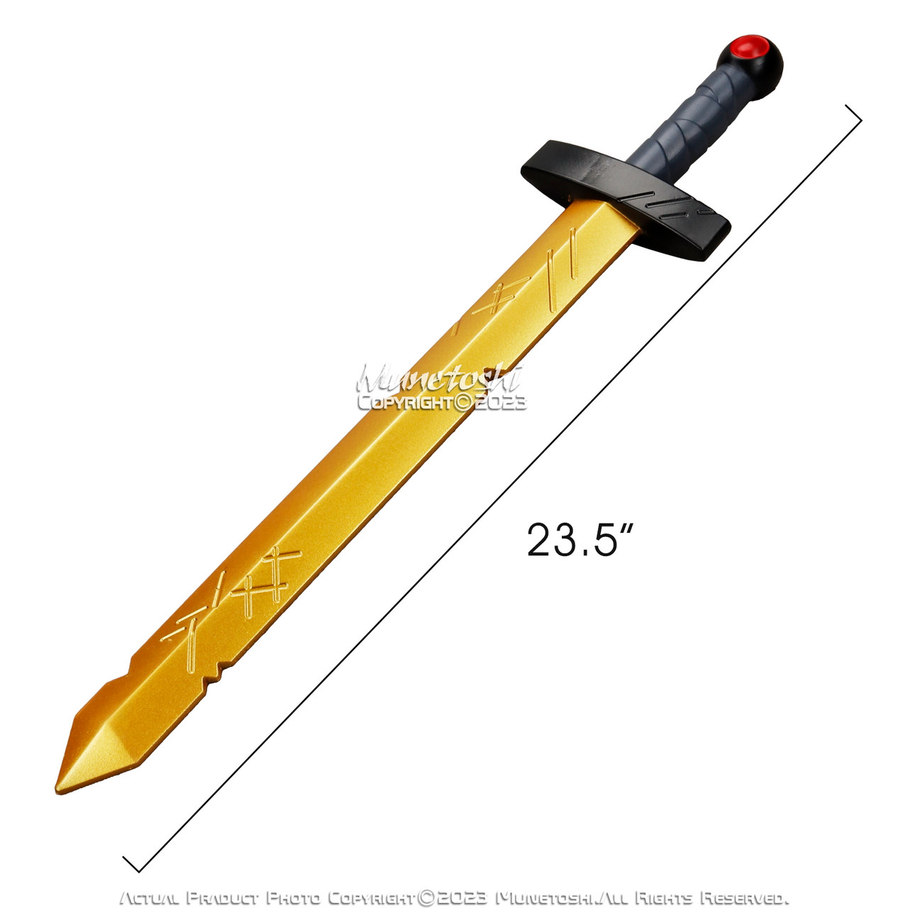 24" Foam Scarlet Golden Battle Sword Finn Adventure Fantasy Cosplay ...