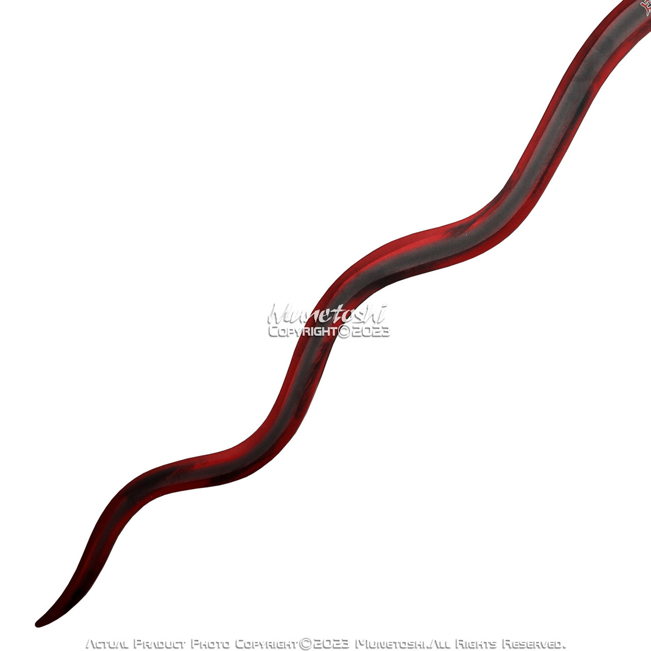 40" Steel Obanai Iguro Nichirin Katana Serpent Kris Samurai Sword Demon Red