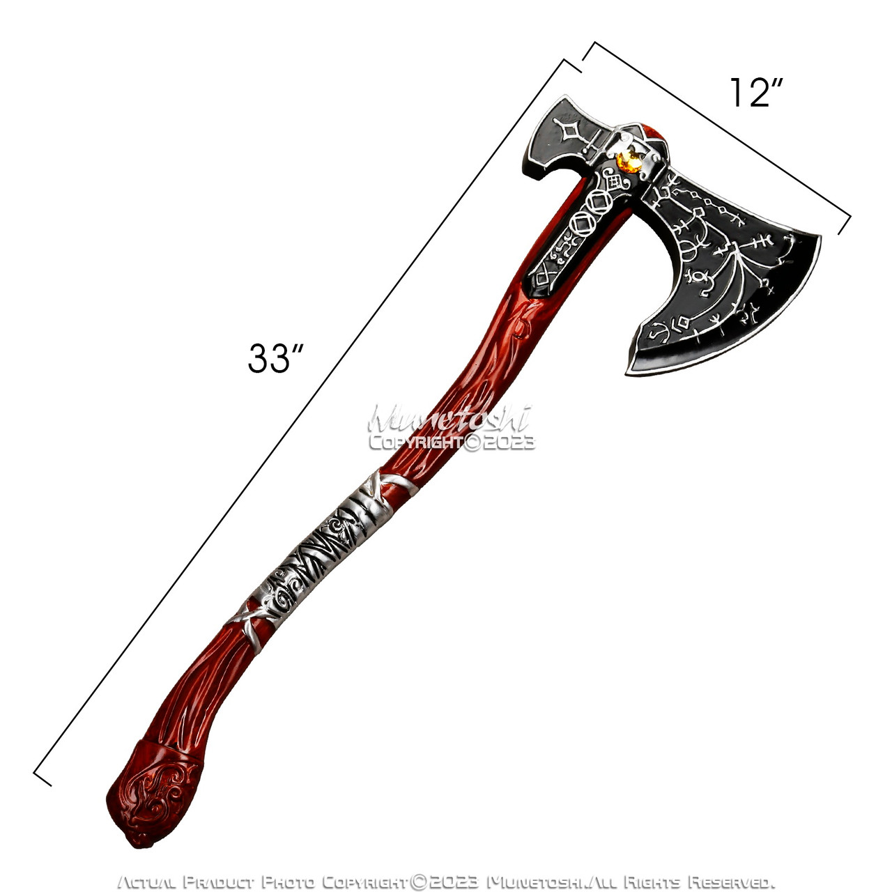 32.5" Fiberglass Leviathan Axe Kratos War God Ragnarok Fantasy Video ...