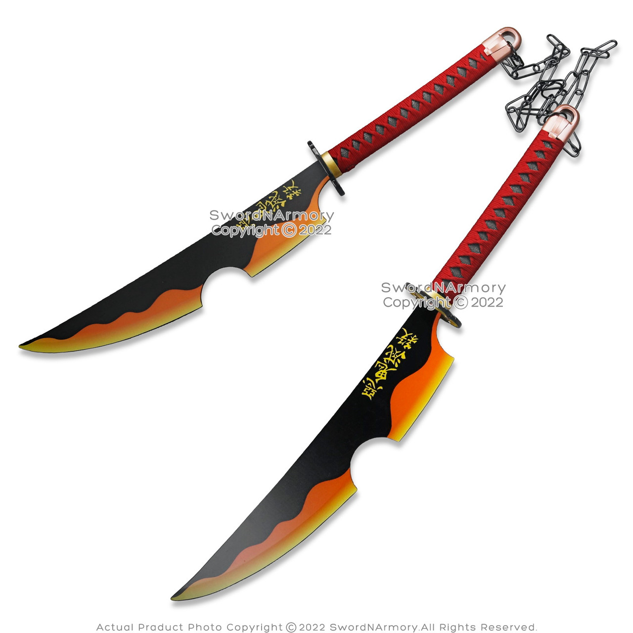 Tengen Uzui Pair 30.5" Stainless Steel Demon Killer Nichirin Cleaver ...