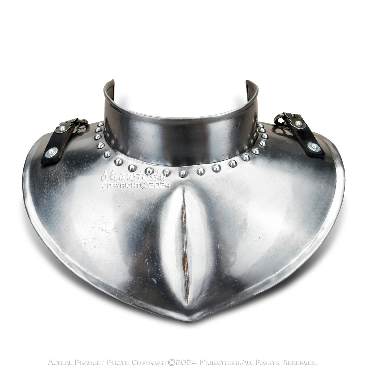 20 Gauge Steel Gorget with Standing Collar and Back Part Medieval ...