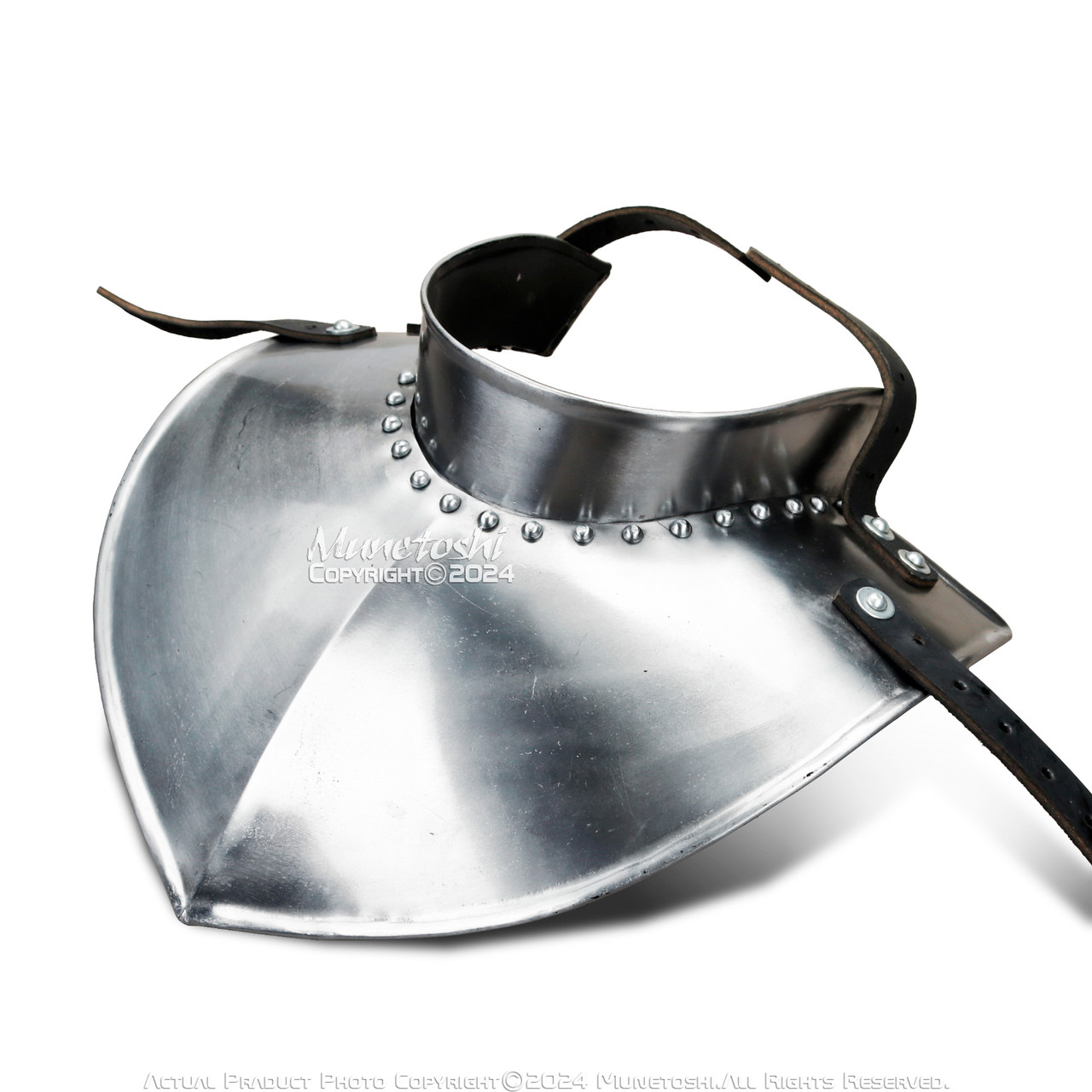 20 Gauge Steel Gorget with Standing Collar and Back Part Medieval ...