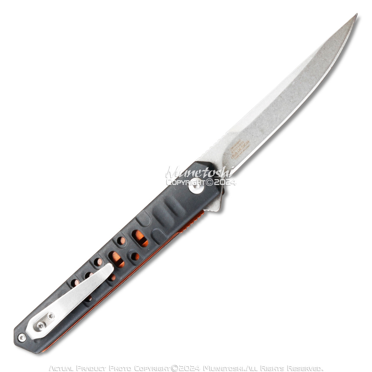 8" Thin Blade Spring Assist Folding Pocket Knife 3CR13 Stainless Steel ...
