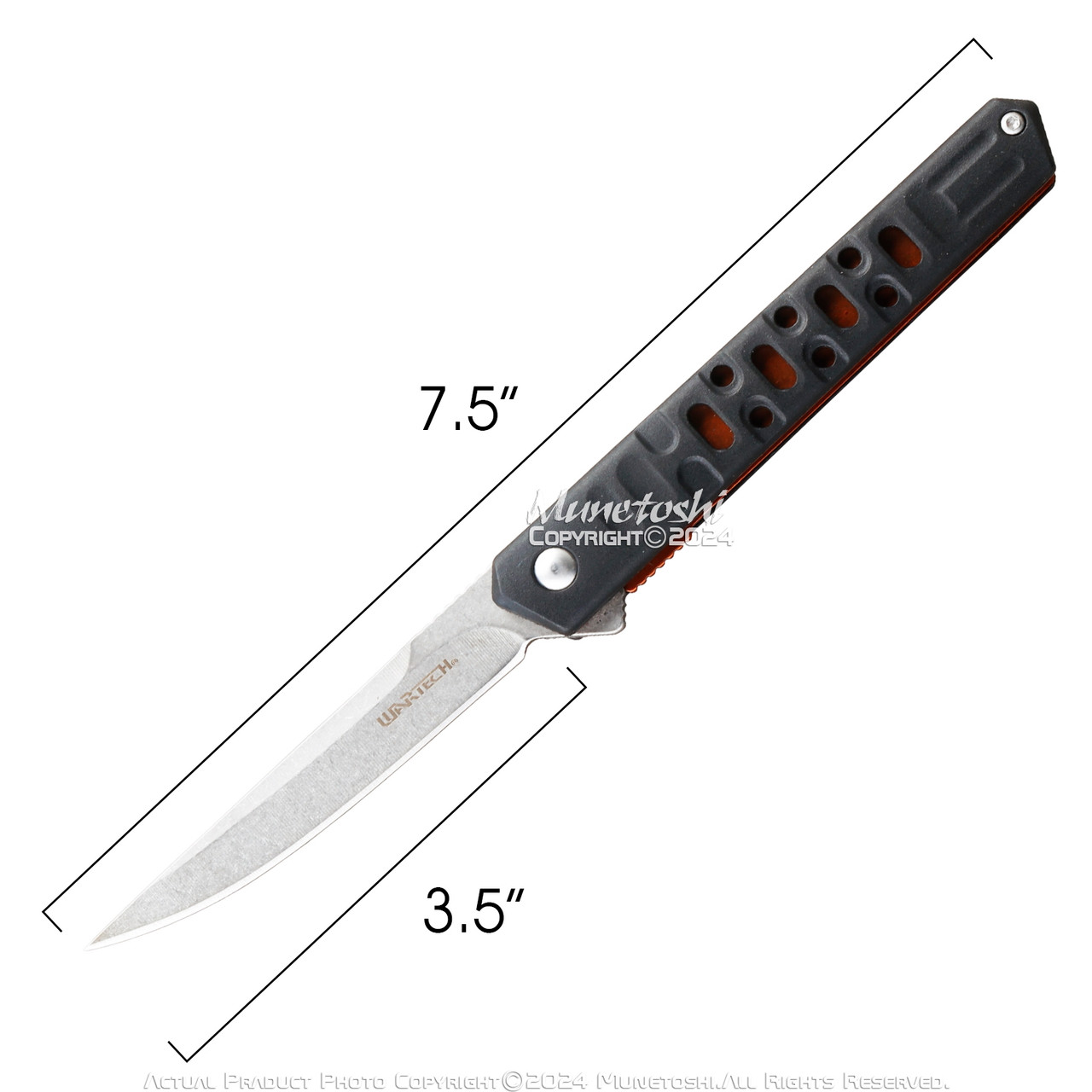 8" Thin Blade Spring Assist Folding Pocket Knife 3CR13 Stainless Steel ...