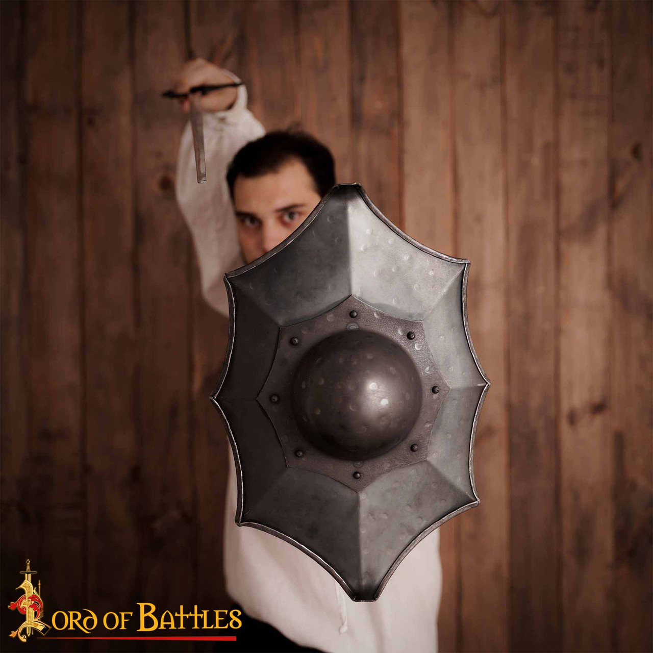 Medieval Talhoffer Buckler Shield Fencing, Natural Finish