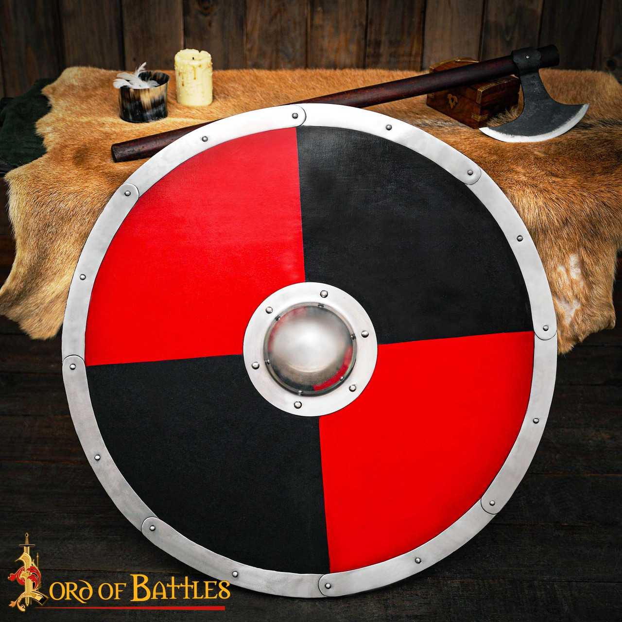 Lord of Battles Classic Anglo Saxon Functional Black and Red Medieval ...