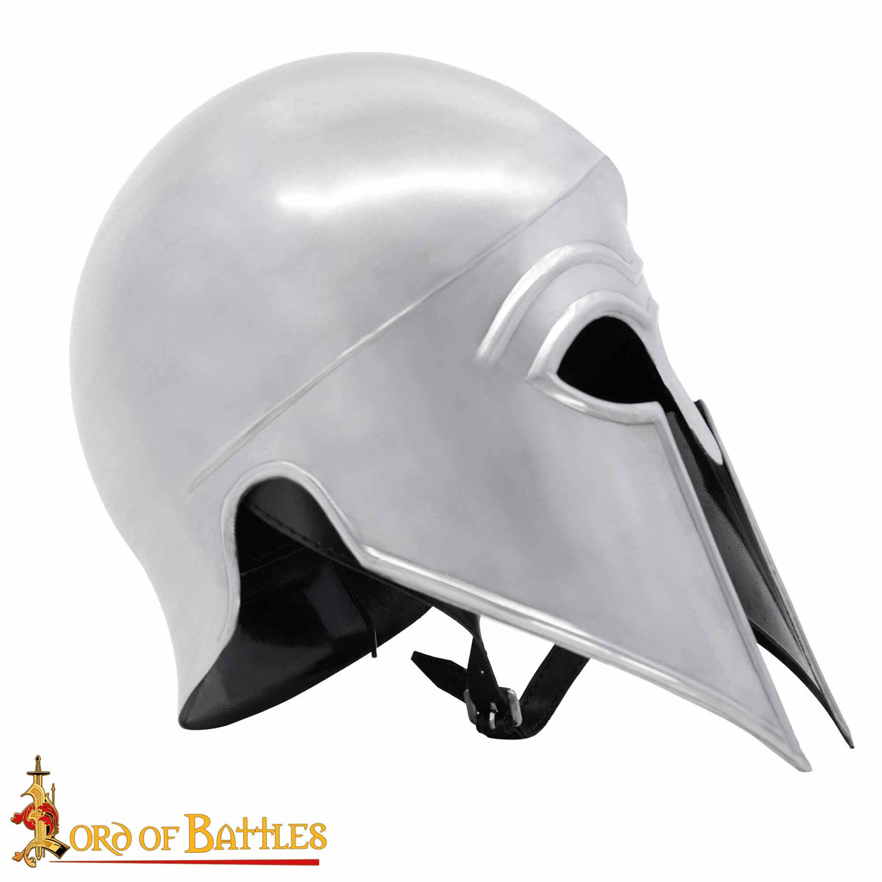 Greek hoplite Corinthian Steel Helmet with Leather Liner
