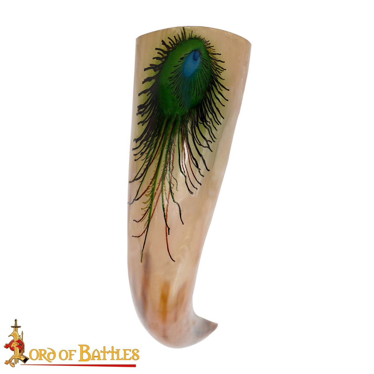 Brilliant Drinking Horn with Ornate Designs Handcrafted Genuine Ox Horn