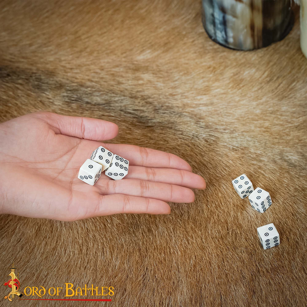 Medieval Viking Dice Set of 6 Handcrafted from Genuine Bone