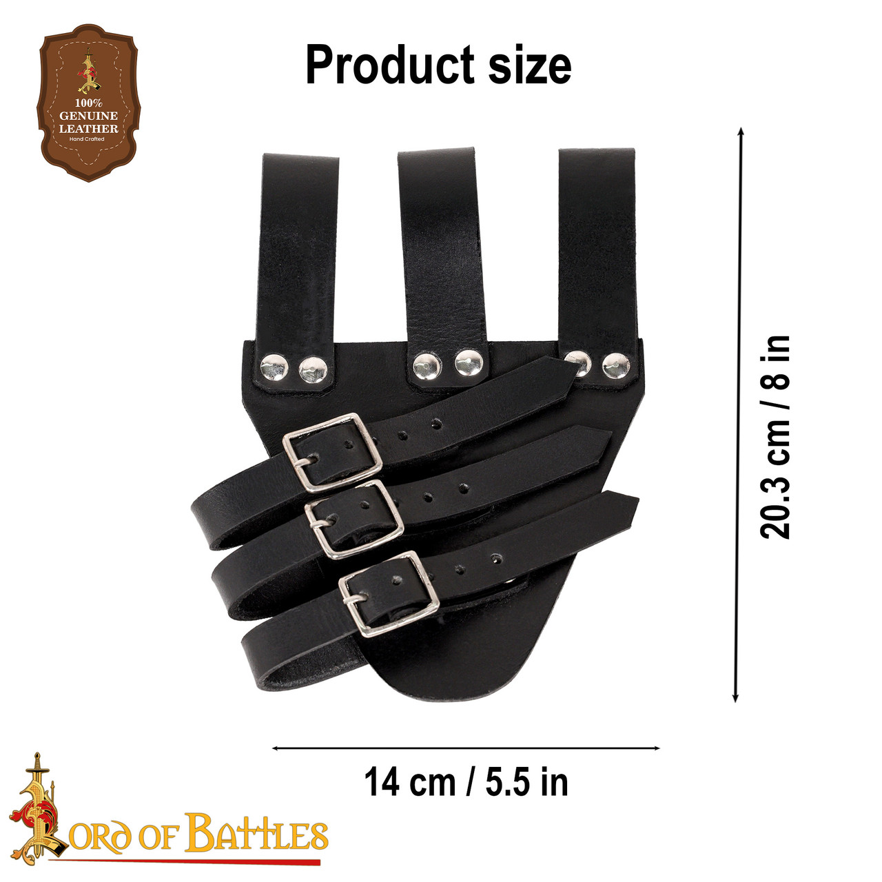 Tri Buckle Angled Sword Frog Genuine Leathercraft