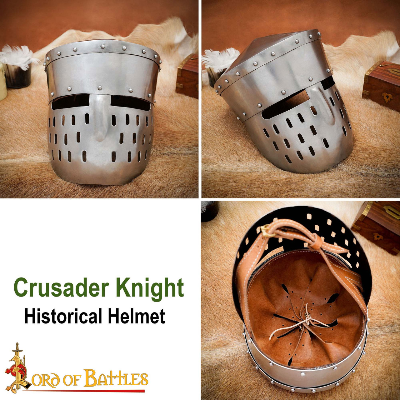 Crusader Knight Historical Bucket Steel Helmet