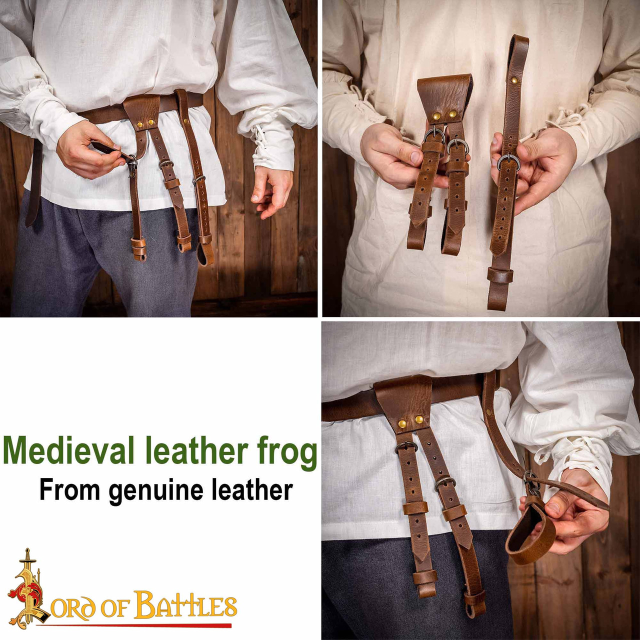 Medieval Sword Hanging Genuine Leather Belts
