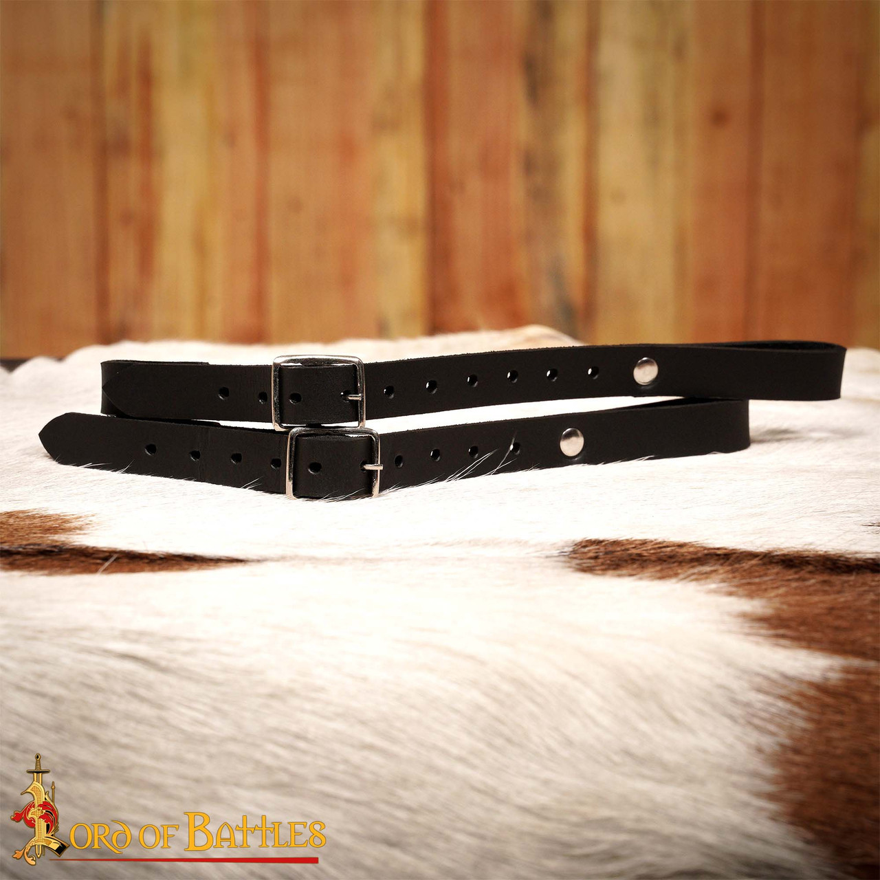 Medieval Sword Hanging Paired Belts Crafted from Genuine Leather