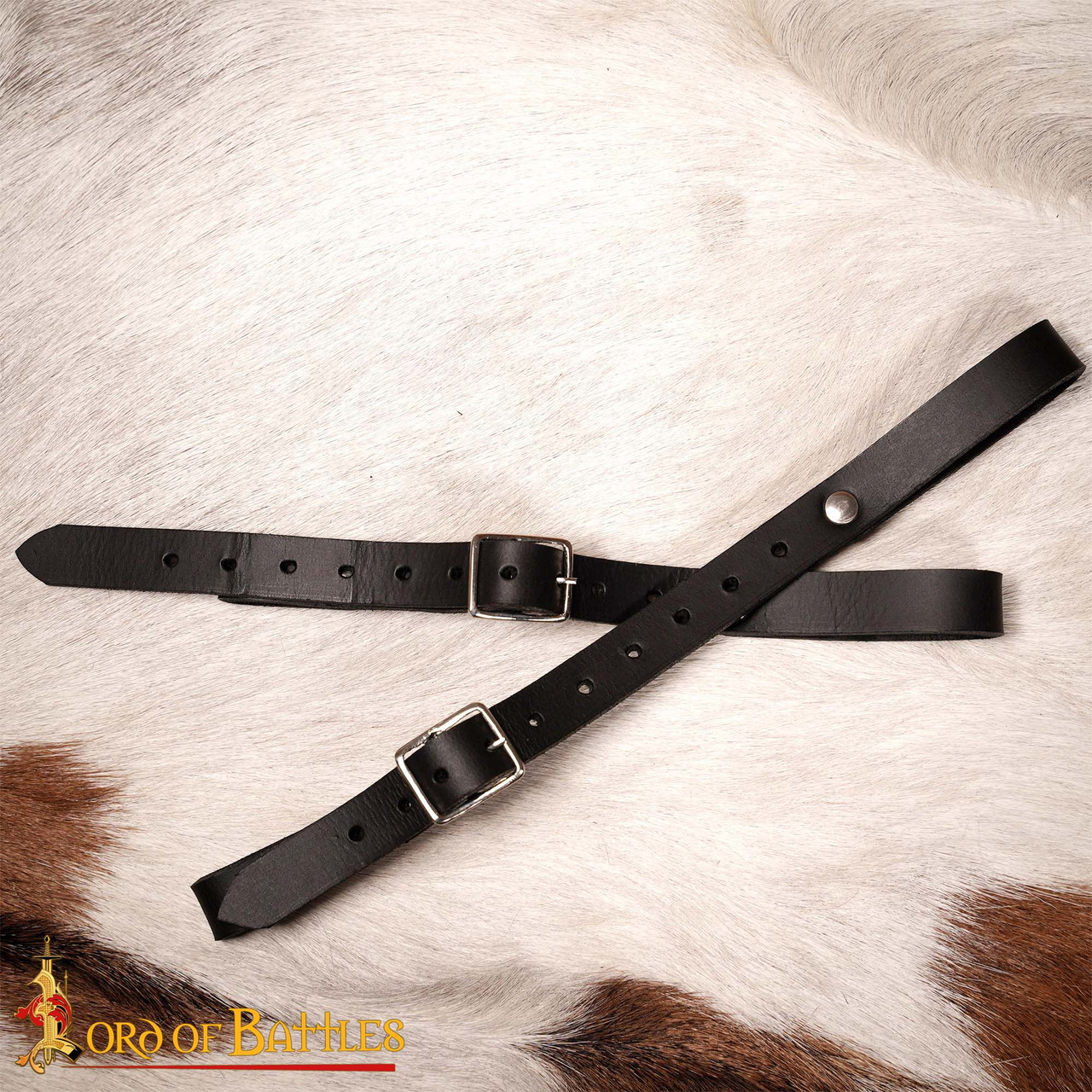 Medieval Sword Hanging Paired Belts Crafted from Genuine Leather