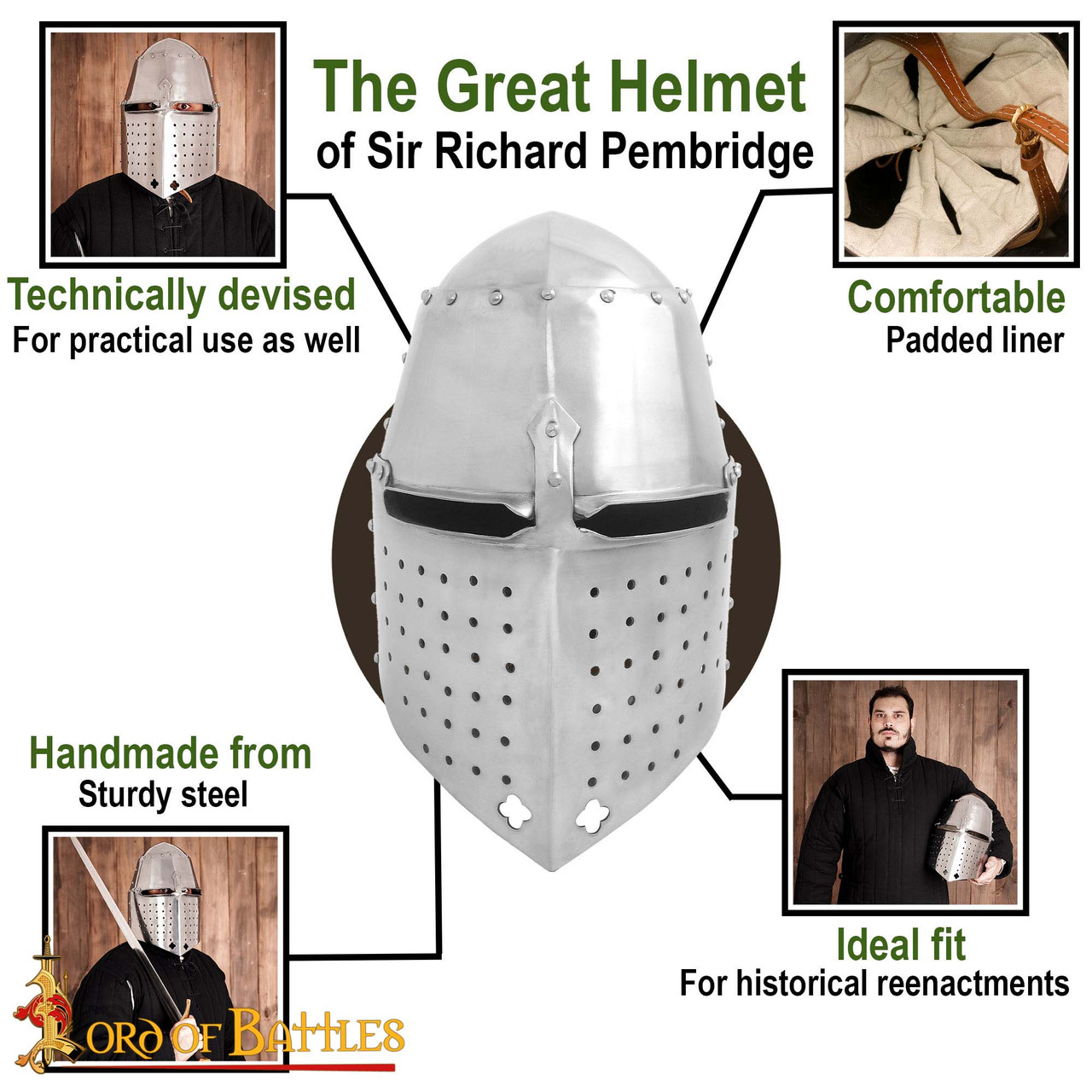 The Great Helmet of Sir Richard Pembridge 14th c Padded Liner