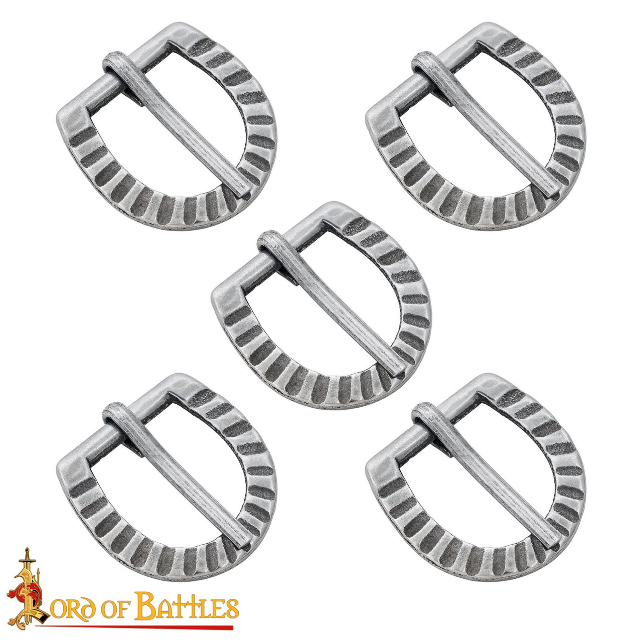 Medieval Fantasy Rustic Steel Buckles Set of 5 (25942