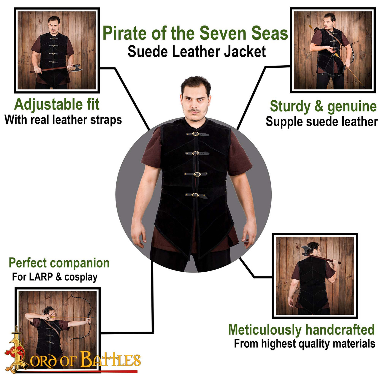 Pirate of the Seven Seas Suede Leather Jacket