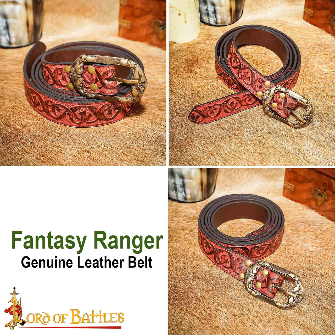 Handcrafted Fantasy Genuine Leather Belt
