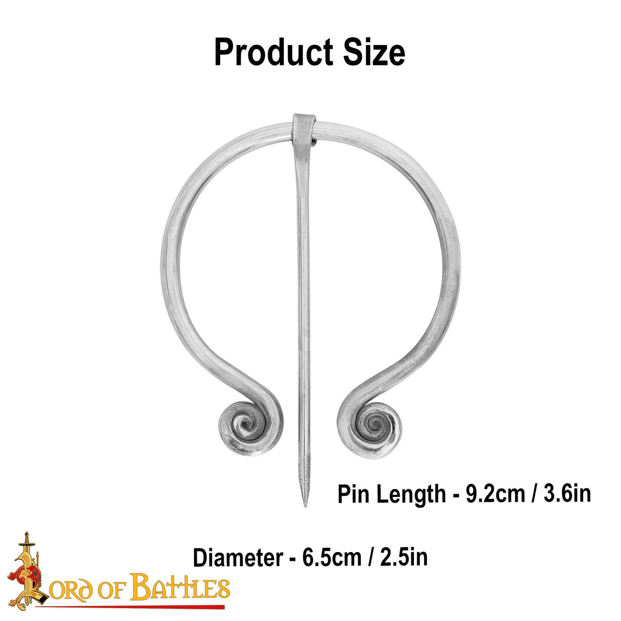 Medieval Stainless Steel Penannular Brooch Cloak Fibula