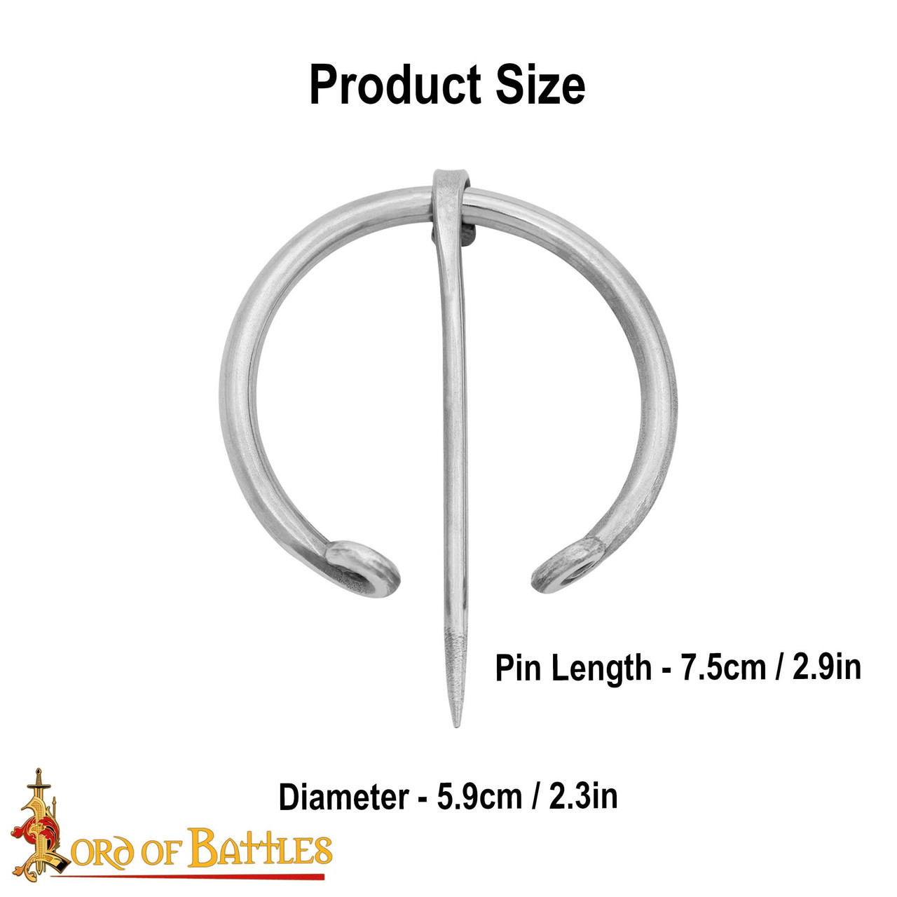 Medieval Viking Penannular Fibula Stainless Steel Cloak Pin