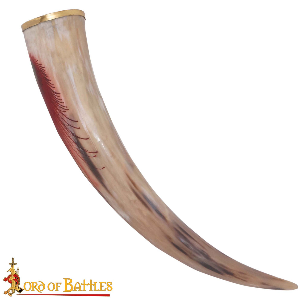 Drinking Horn with Brilliant Patterns Handcrafted Genuine Ox Horn