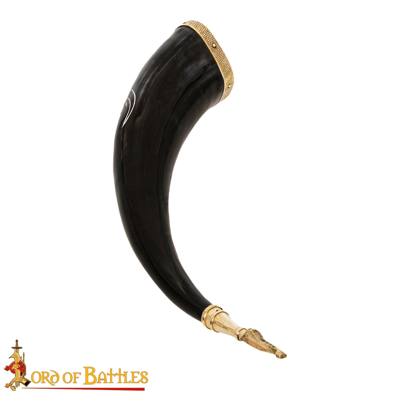 Triple Horns of Odin Drinking Horn With Brass Fittings Real Ox Horn