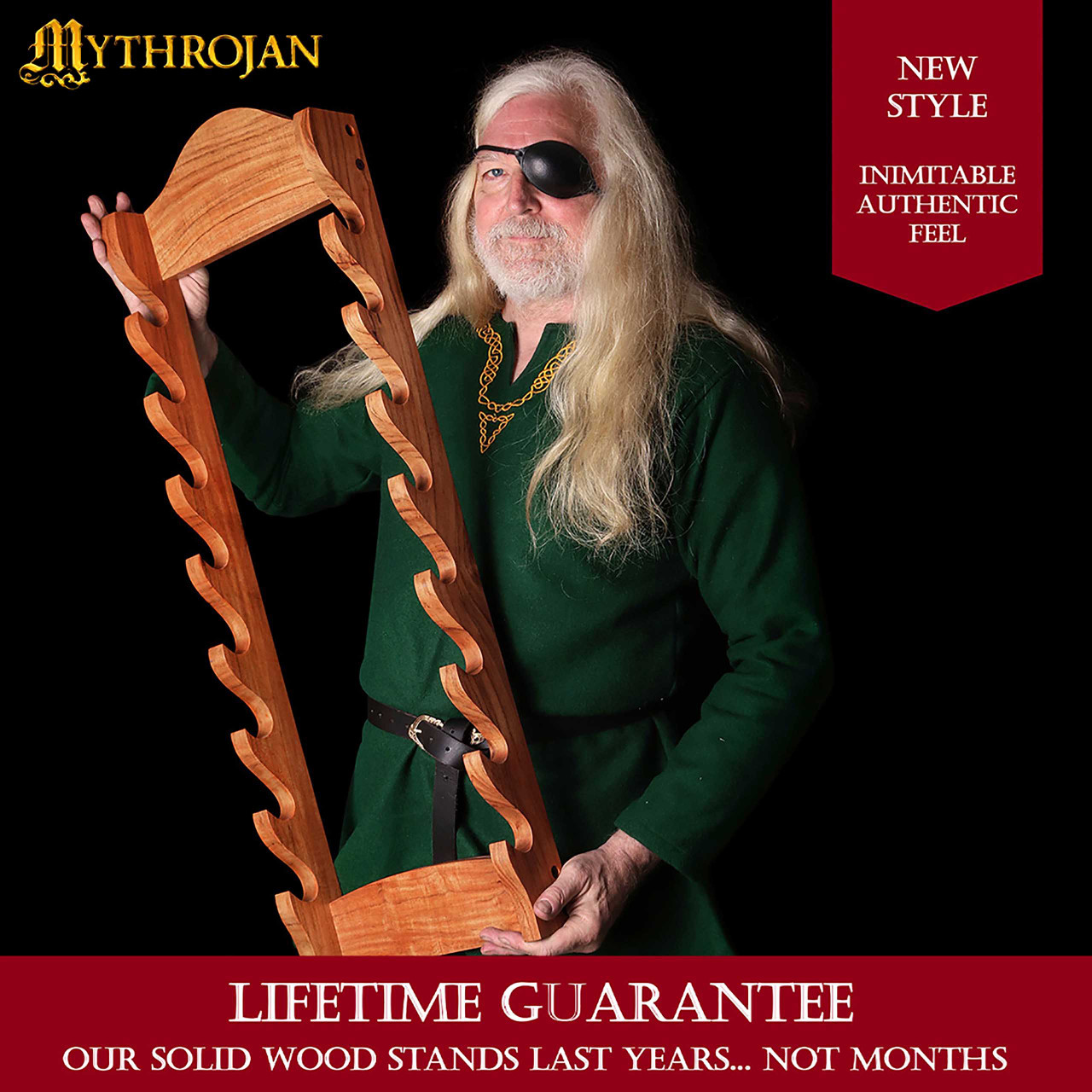 Mythrojan Medieval Sword Wall Mount Samurai Sword Display Stand Katana ...