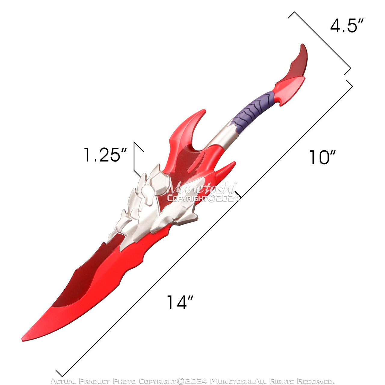 Munetoshi 25" Kamish Dagger Solo Foam Sword Wrath Replica Anime Cosplay ...