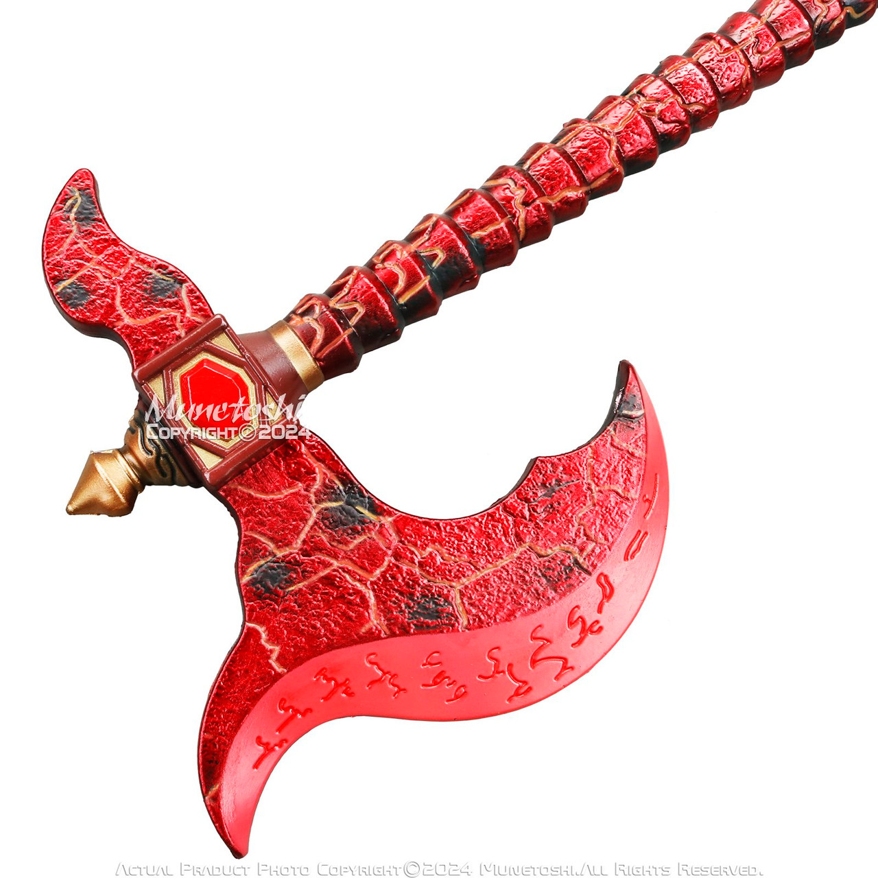 Munetoshi Fantasy Red Demon Bloodaxe Foam Axe Replica Medieval Costume ...