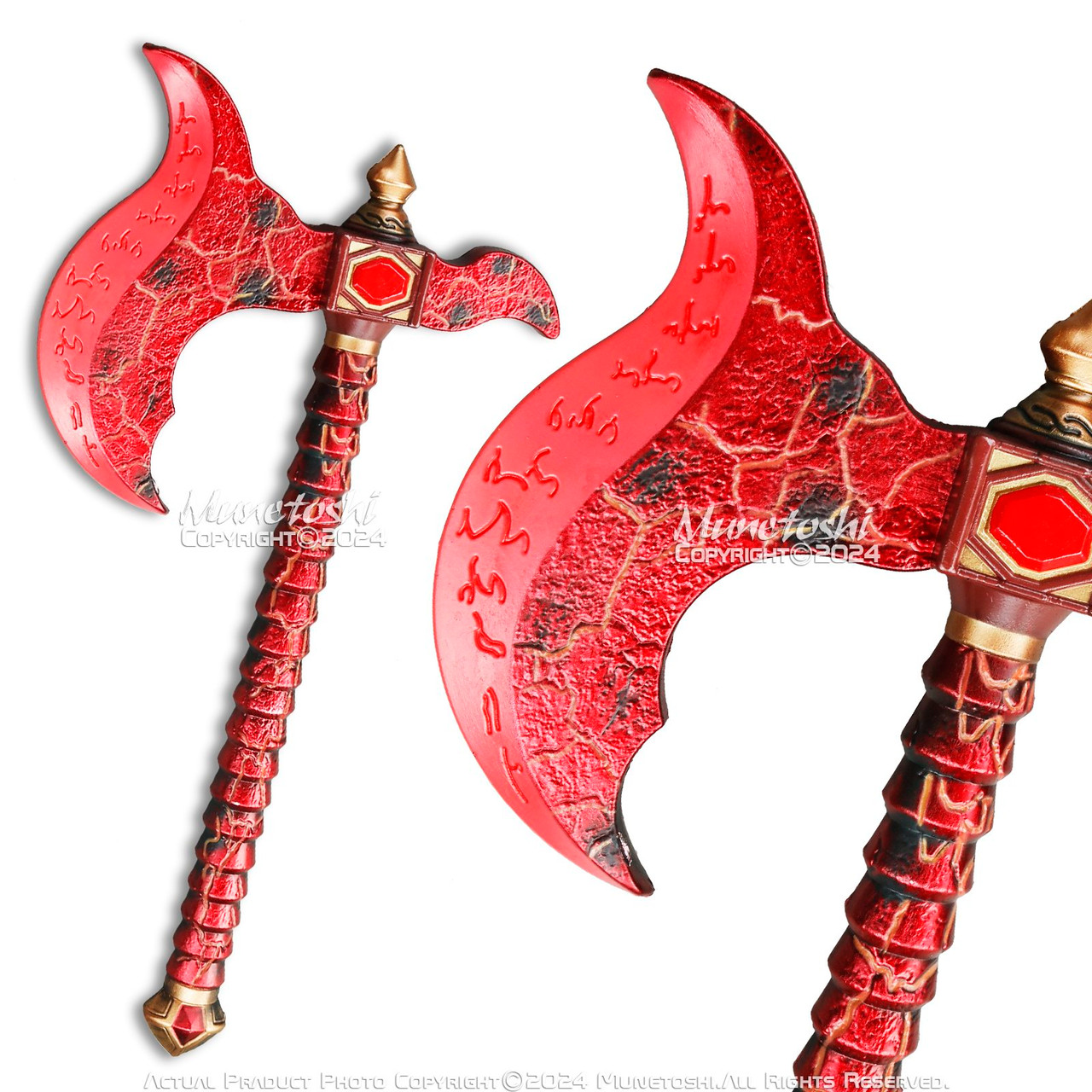 Munetoshi Fantasy Red Demon Bloodaxe Foam Axe Replica Medieval Costume ...