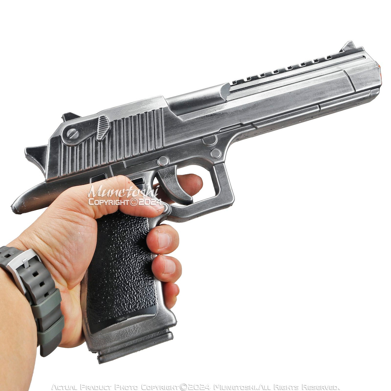 Munetoshi 12" Realistic Silver Desert Eagle Foam Gun Game Pistol ...