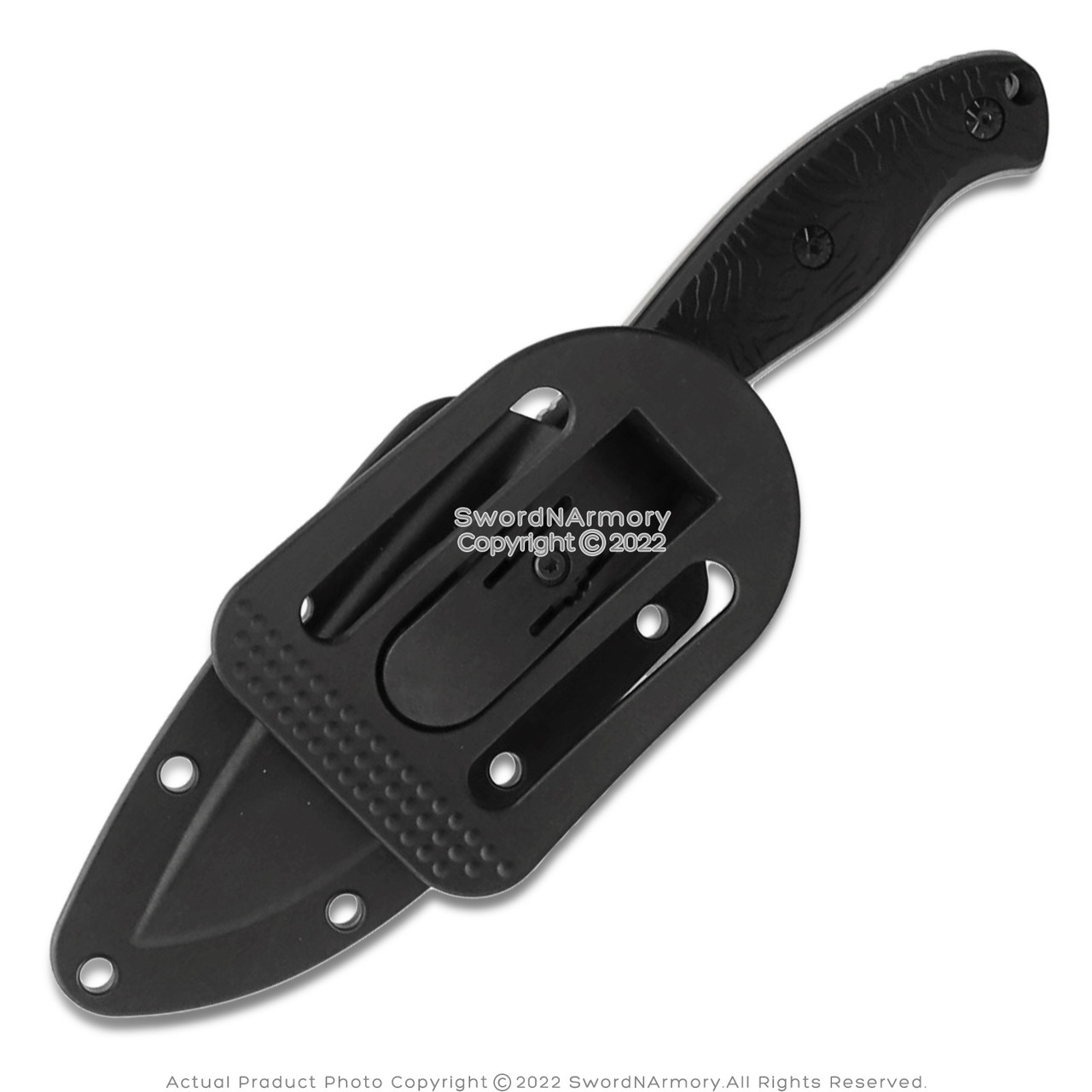 9” Ricasso Fixed Blade Full Tang Tactical Camping Knife ABS Steel Black ...