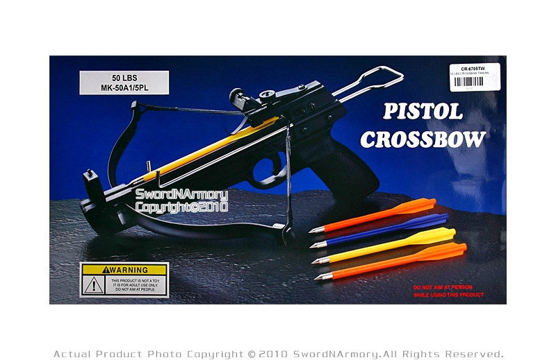 50 lbs Taiwan Made Pistol Crossbow w/ 5 Plastics Arrows and 36 Metal Bolts
