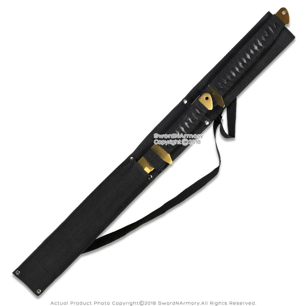 2pc. Black/Gold/Silver/Rainbow Machete Set Shinobi with Nylon Sheath ...