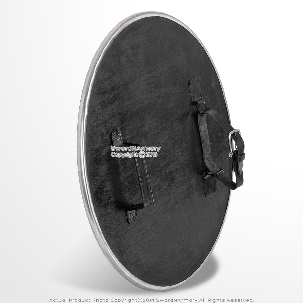 21" Functional Viking Norse Wooden Round Shield Steel Boss Reinforced ...