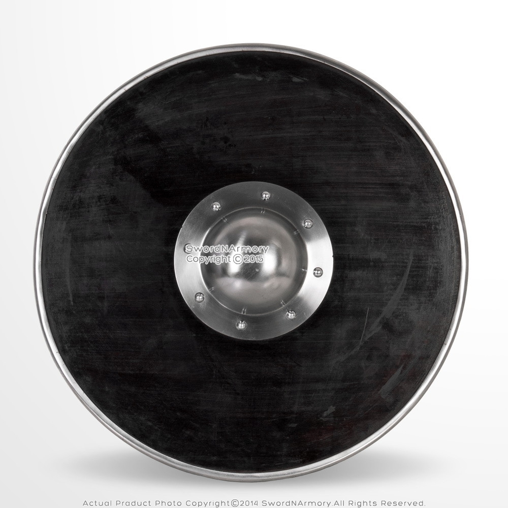 21" Functional Viking Norse Wooden Round Shield Steel Boss Reinforced ...