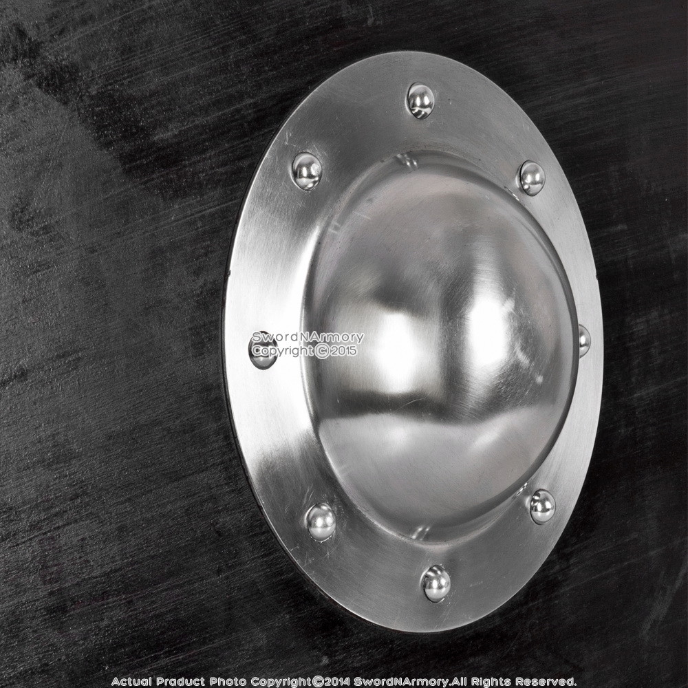 21" Functional Viking Norse Wooden Round Shield Steel Boss Reinforced ...