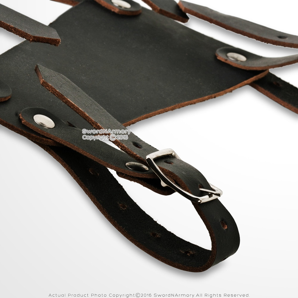 7" Horizontal Black Leather Back Hanger Dagger Belt Frog Renaissance ...