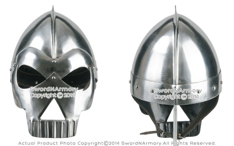 Medieval Fantasy Wearable Skull Crusher Steel Helmet LARP w/ Liner ...