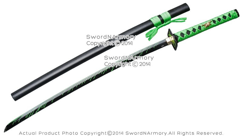 40" Fantasy Zombie Killer Samurai Katana Sword Neo Green Biohazard ...