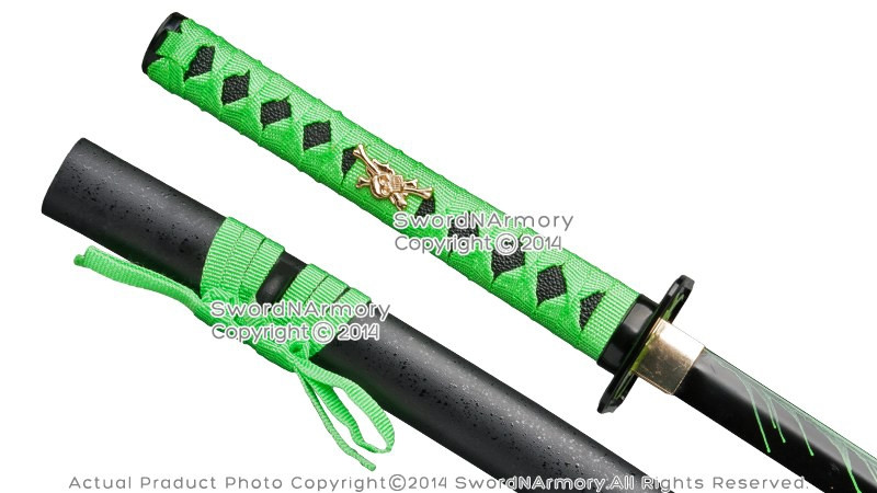 40" Fantasy Zombie Killer Samurai Katana Sword Neo Green Biohazard ...