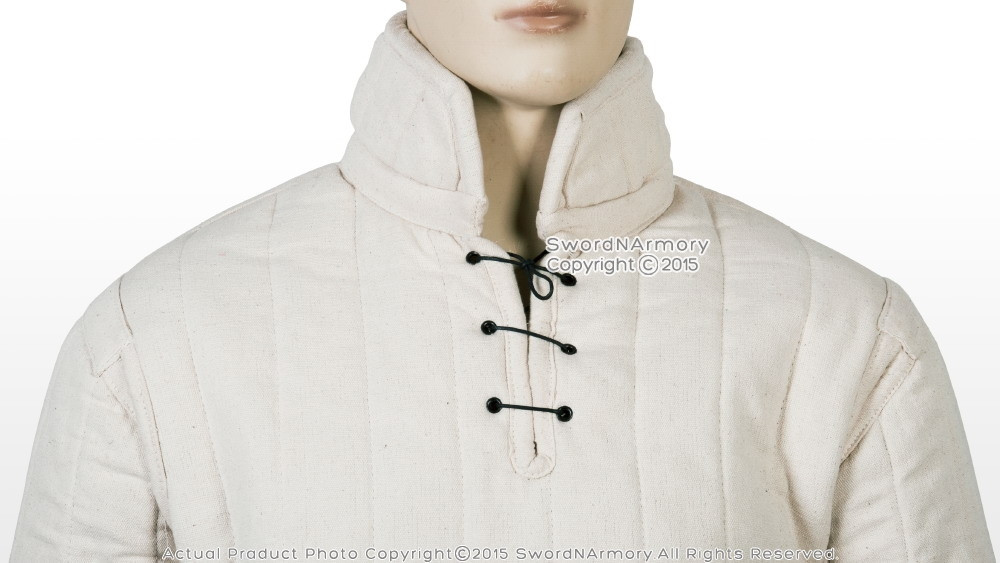 Ecru XXL Medieval Gambeson Cloth Type 3 Padded Armour LARP SCA WMA ...