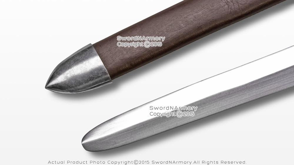 Medieval Fencing Carbon Steel Knightly Dagger w/ Wire Handle / Leather ...