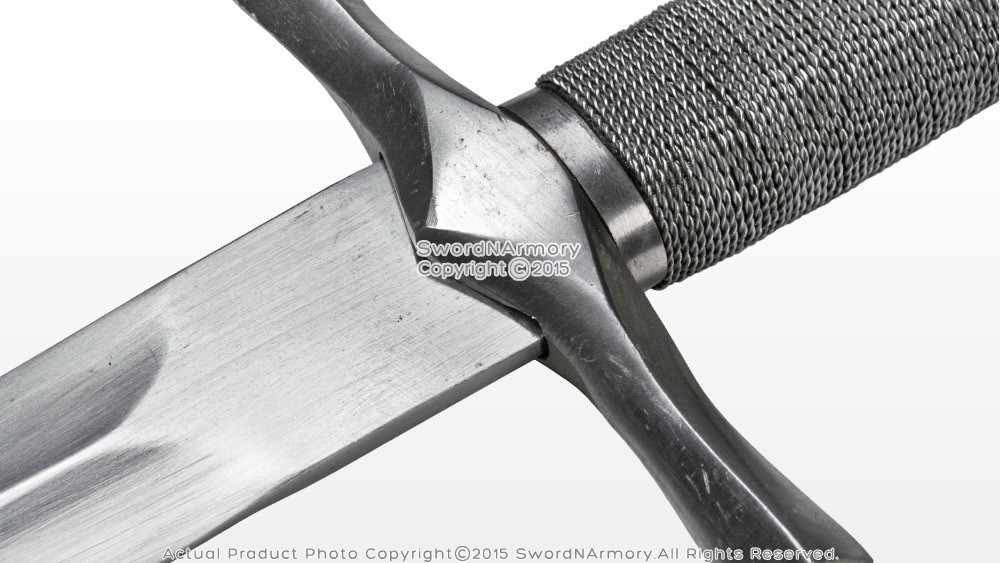 Medieval Fencing Carbon Steel Knightly Dagger w/ Wire Handle / Leather ...