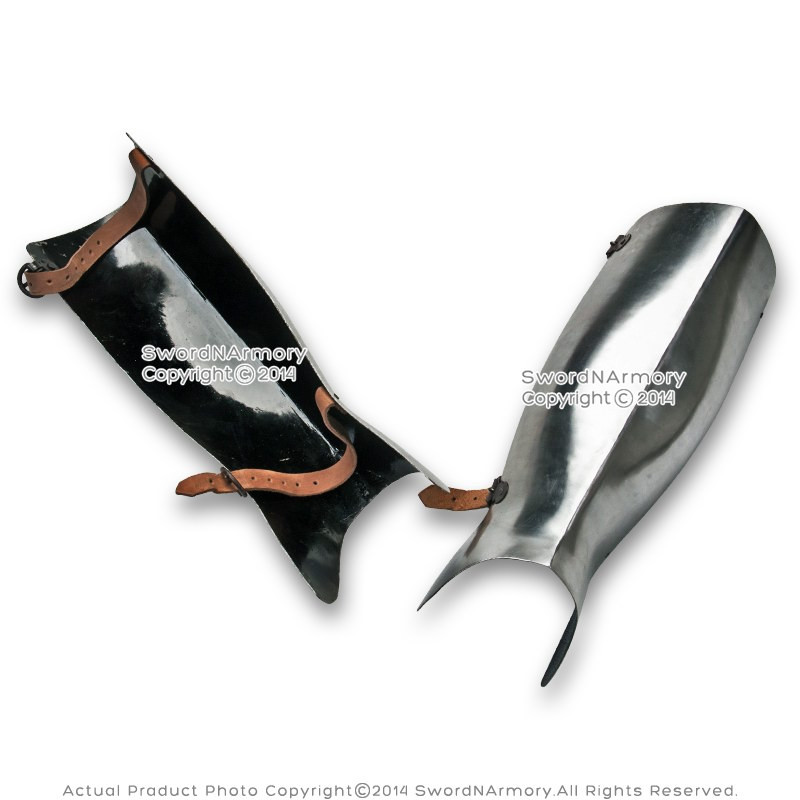 Fully Functional Greaves Type E 16G Steel Leg Guard Medieval Combat ...
