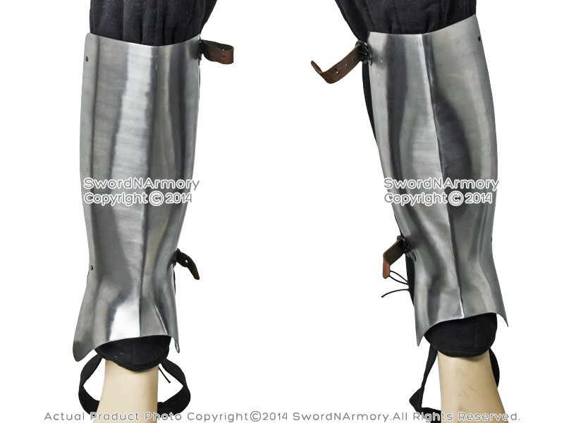Fully Functional Greaves Type E 16G Steel Leg Guard Medieval Combat ...