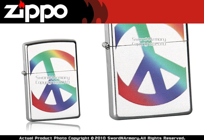 Rainbow Peace Symbol Zippo Lighter Brand New 24475
