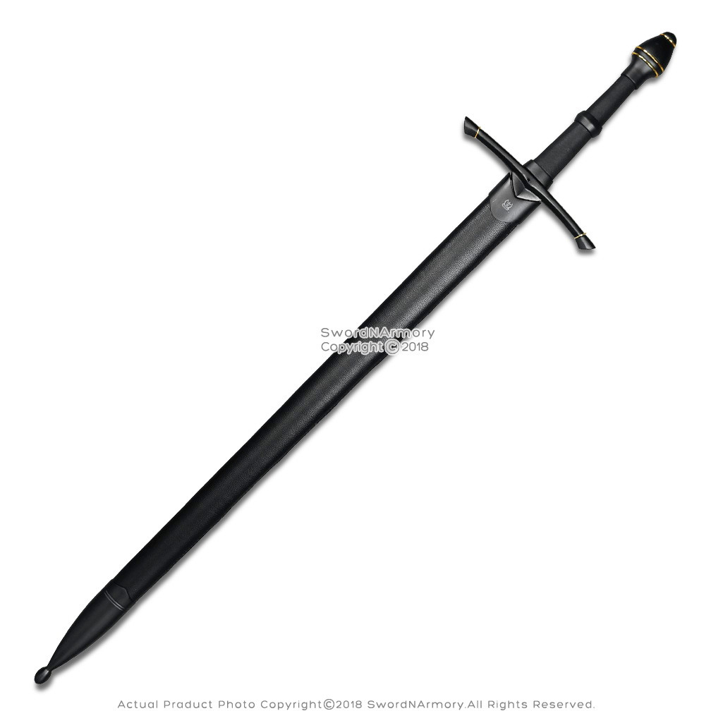 36" Medieval Knight's Arming Sword Chivalry Golden Ring LARP ...
