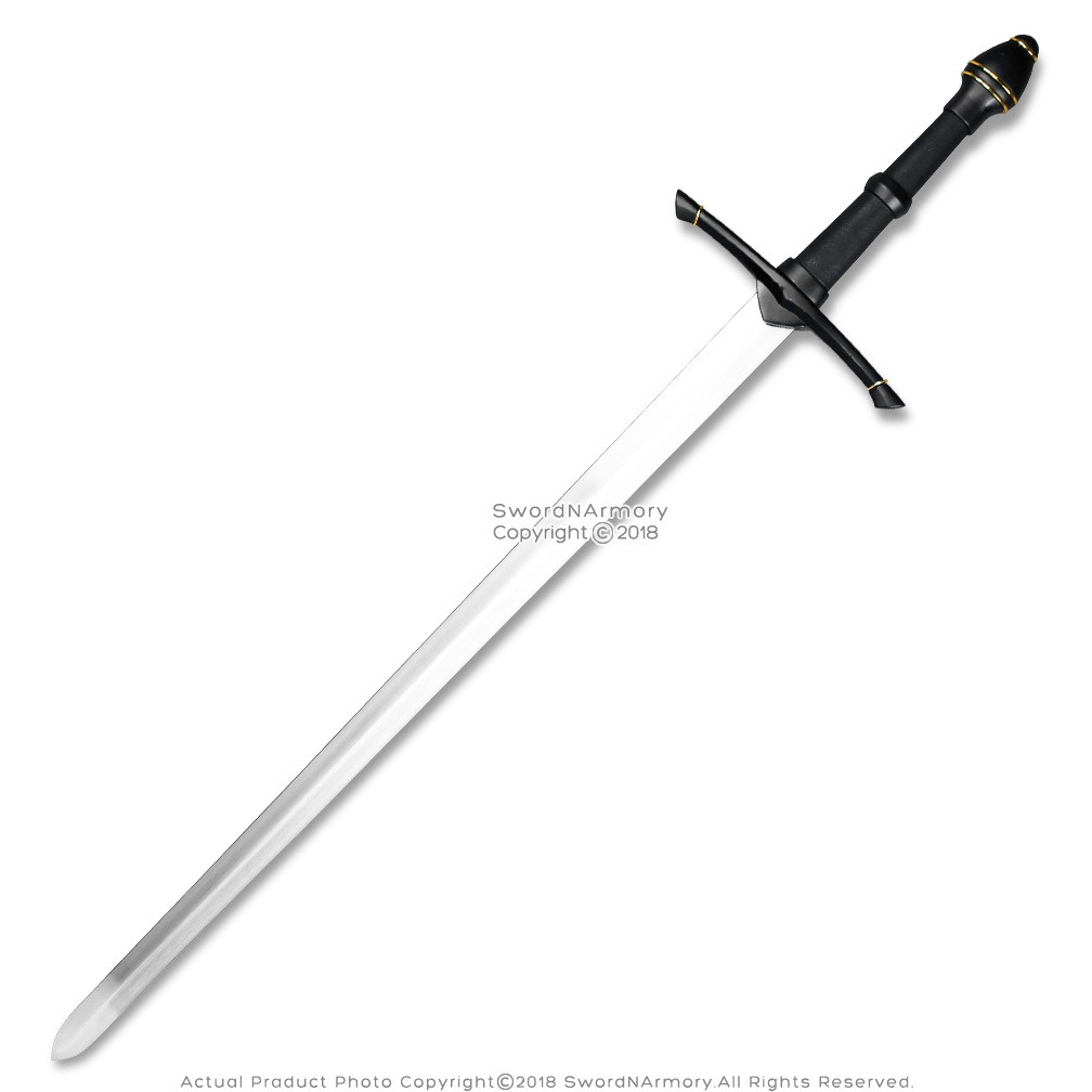 36" Medieval Knight's Arming Sword Chivalry Golden Ring LARP ...