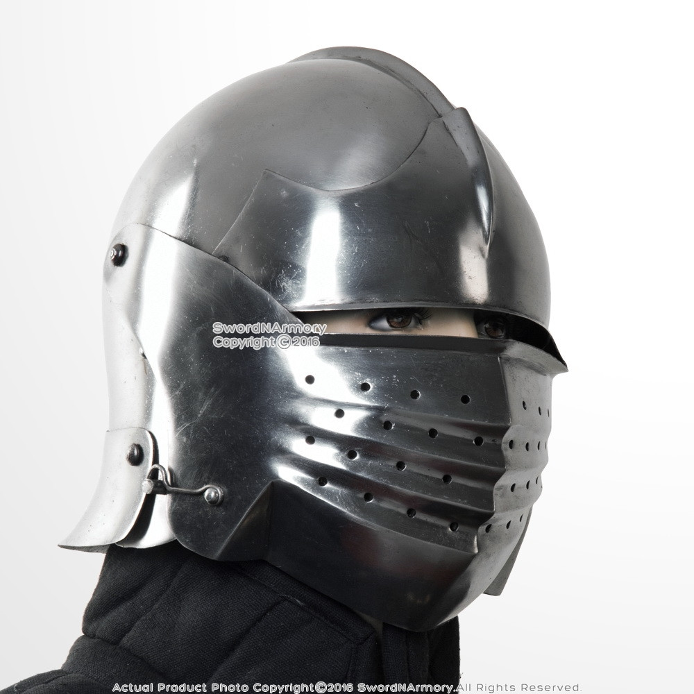 16G Steel Italian Sallet Medieval Functional Sparring Helmet WMA SCA LARP